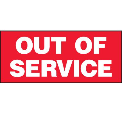 Out Of Service Status Label, Red | Seton