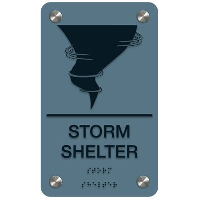 Storm Shelter Sign with Tornado Symbol, Facility Signs | Seton | Seton