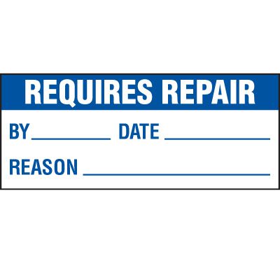 Requires Repair Status Label | Seton | Seton