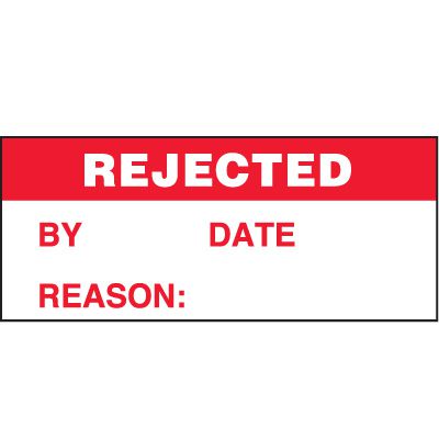 Rejected By Date Reason Write On Labels | Seton