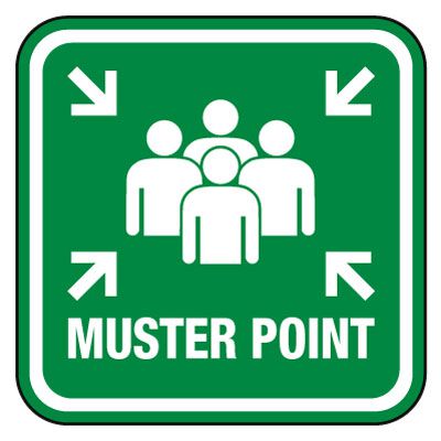 Muster Point Sign | Emergency Assembly Area | Seton.ca