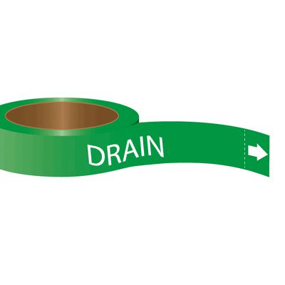Roll Form Adhesive Pipe Markers - Drain | Seton