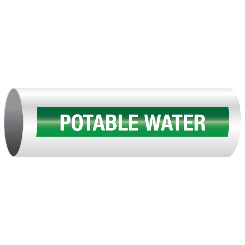 Potable Water - Self-Adhesive Pipe Markers | Emedco