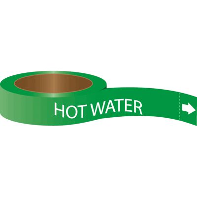 Roll Form Adhesive Pipe Markers - Hot Water | Seton