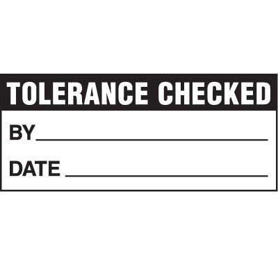 Tolerance Check Status Label | Seton | Seton