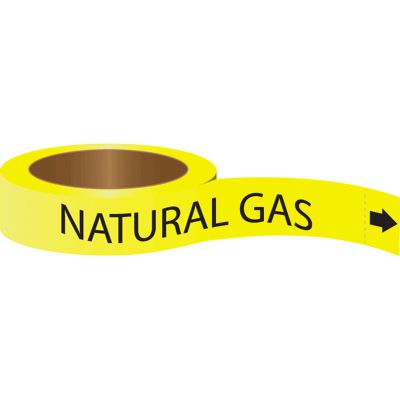 Natural Gas - Roll Form Adhesive Pipe Markers | Emedco