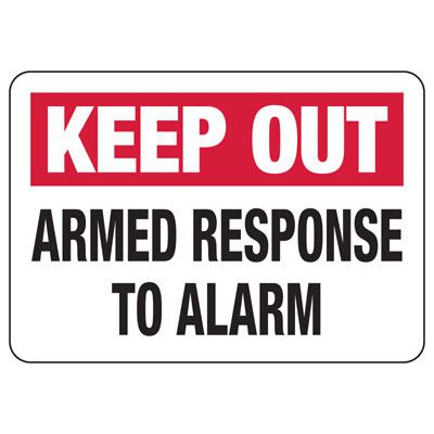 Security Alarm Signs - Armed Response To Alarm | Emedco