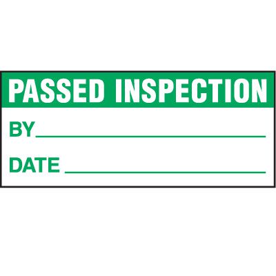 Passed Inspection Status Label | Seton | Seton