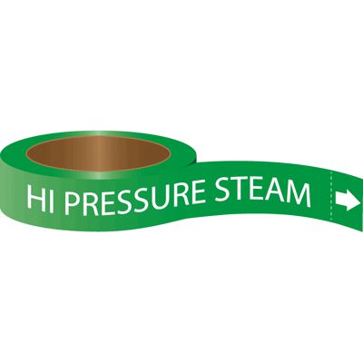Hi-Pressure Steam - Roll Form Adhesive Pipe Markers | Emedco