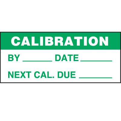 Calibration OK To Use Status Label | Seton