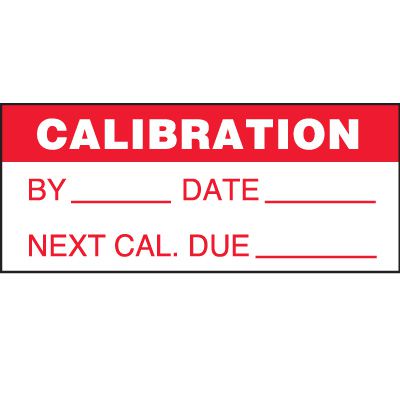 Calibration Write-On Status Labels - White on Red | Emedco