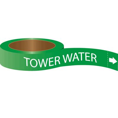 Roll Form Adhesive Pipe Markers - Tower Water | Seton