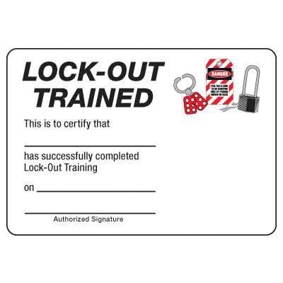 Certification Photo Wallet Cards - Lock-Out Trained|Seton Canada