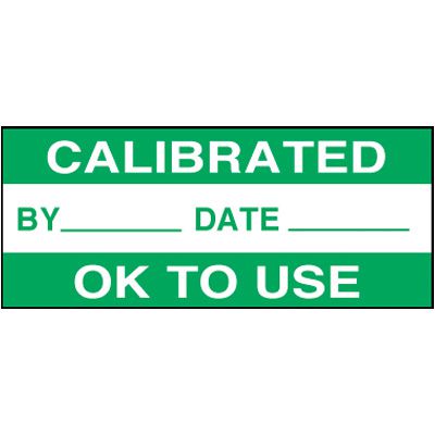 Calibrated/OK to Use Self-Laminating Status Labels | Label.com | Emedco