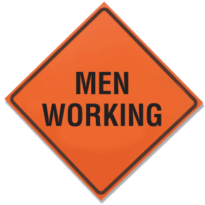Men Working Roll-Up Sign | Seton