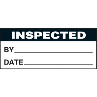 Inspected Self-Laminating Status Labels - Black | Seton
