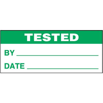 Tested By Self-Laminating Status Labels | Emedco