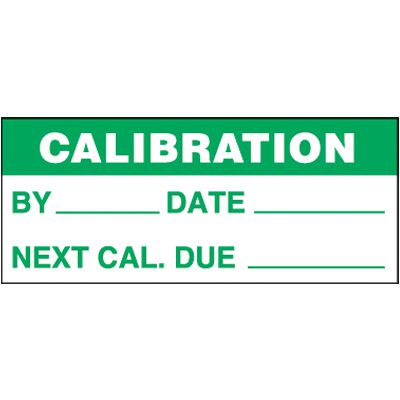 Calibration Self-Laminating Status Labels - Green | Emedco