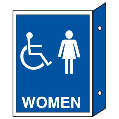 Handicap Women's Restoom Signs - Double Faced|Seton Canada | Seton.ca