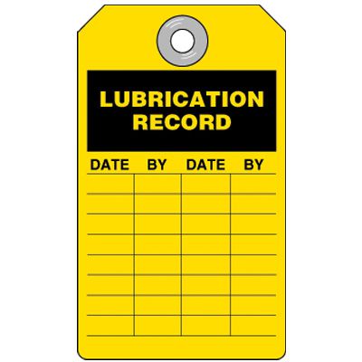 Lubrication Record Tag | Seton