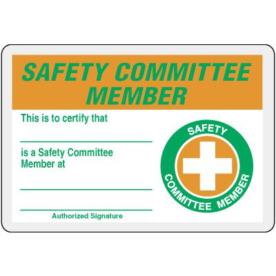 Safety Committee Member Card | Emedco