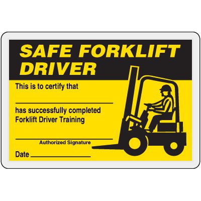 Safe Forklift Driver Card | Emedco