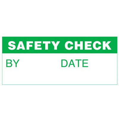 Write-On Status Roll Labels - By ___ Date ___ Safety Check | Seton