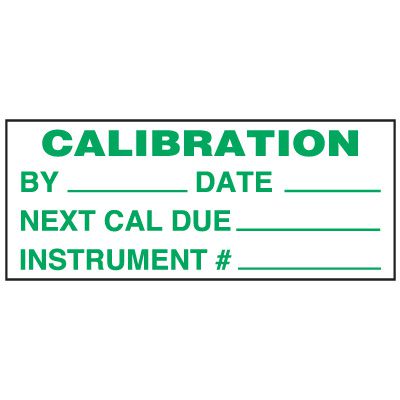 Write-On Status Roll Labels - Calibration By __ Date __ Next Cal Due ...
