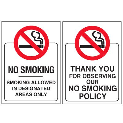 Double-Sided No Smoking Window Signs - NO SMOKING|Seton Canada | Seton.ca