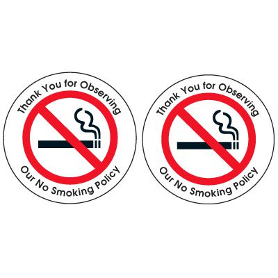 Double-Sided No Smoking Window Signs - Thank You For Observing | Seton ...