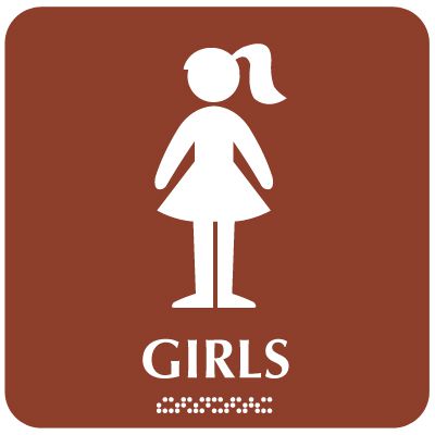 Girls with Graphic - Optima ADA Restroom Signs | Seton