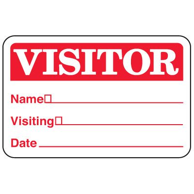 Red Visitor Badges | Emedco