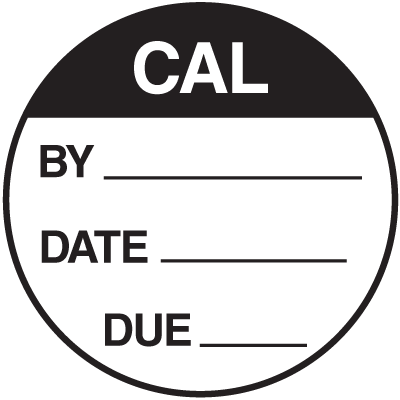 Round calibration labels on a roll, Easy fit round label, Glossy vinyl ...