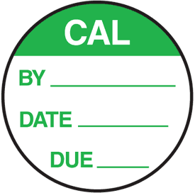 Round calibration labels on a roll, Easy fit round label, Glossy vinyl ...