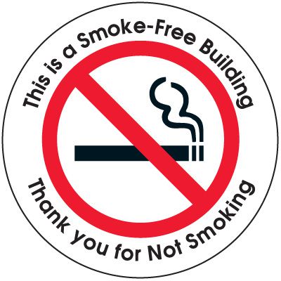 Smoke-Free Building Glass Door and Window Labels | Label | Emedco
