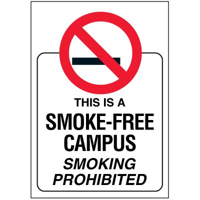 Double-Sided Decal - Smoke-Free Campus | Emedco