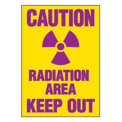 Super-Stik Signs - Caution Radiation Area Keep Out | Emedco