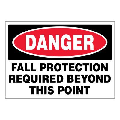 Super-Stik Signs - Danger Fall Protection Required | Emedco
