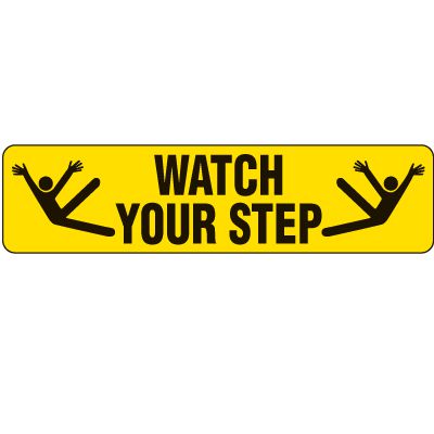 Anti-Slip Floor Decal | "Watch Your Step" Safety Sticker | Emedco