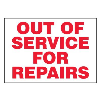 Super-Stik Signs - Out Of Service For Repairs | Emedco