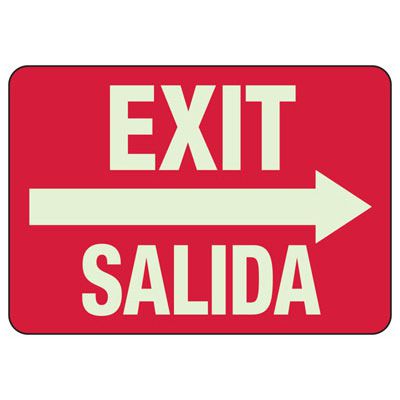 Luminous Exit and Path Marker Signs, Bilingual Exit Sign | Seton