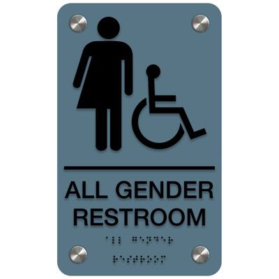 All Gender Restroom Signs - Premium Braille Signs w Accessibility ...