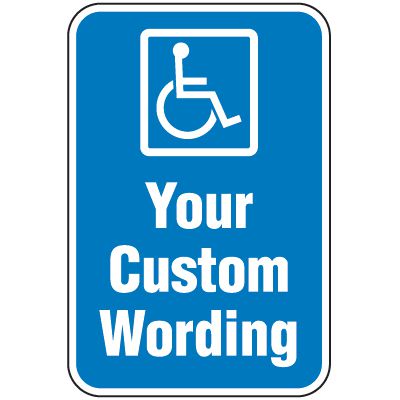 Semi-Custom Blue Handicap Sign, 24" x 18" | Seton.ca