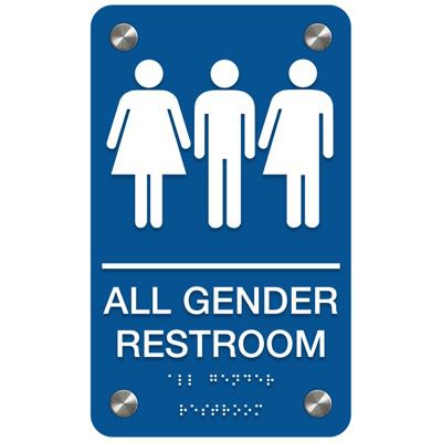 All Gender Restroom - Premium ADA Restroom Signs | Emedco