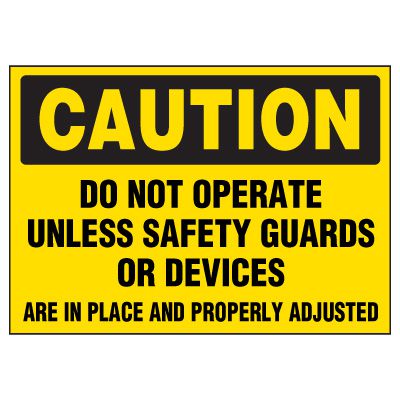 Machine Hazard Warning Markers - Caution Do Not Operate | Emedco