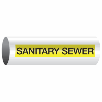Self-Adhesive Pipe Markers - Sanitary Sewer | Seton