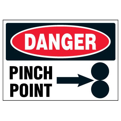 Machine Hazard Warning Markers - Danger Pinch Point | Emedco