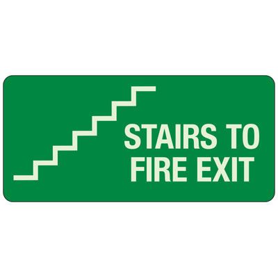 Stairs To Fire Exit Sign | Emedco