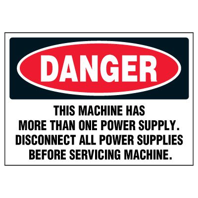 Danger Power Supply Warning Markers | Emedco