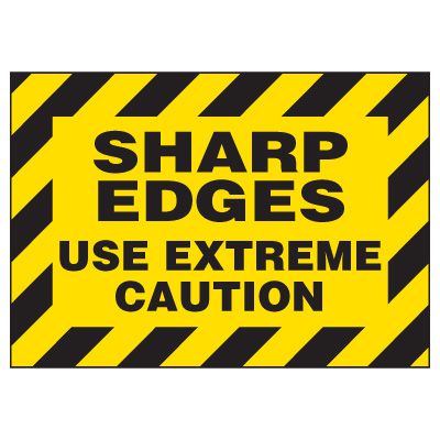 Sharp Edges Use Extreme Caution Warning Markers - 5pk | Emedco